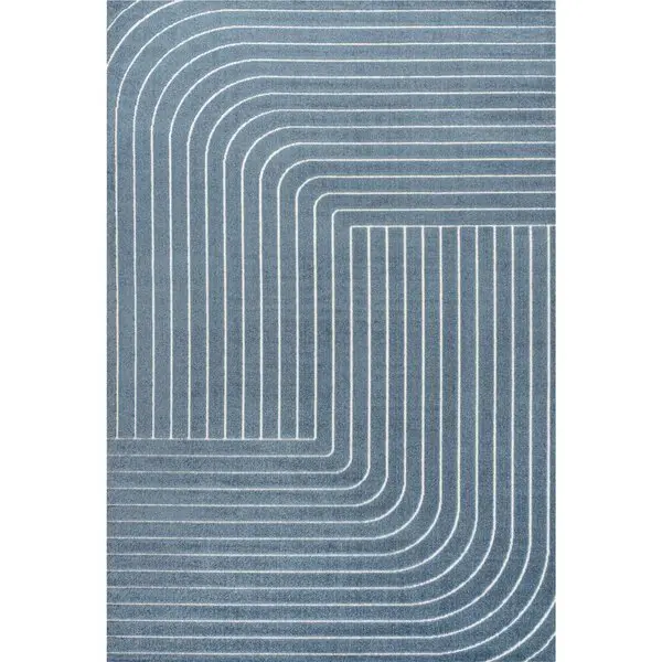 JONATHAN Y Odense High-low Minimalist Angle Geometric Indoor/outdoor Area Rug - Dark Blue/cream