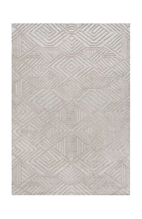 JONATHAN Y Jordan High-low Pile Art Deco Geometric Indoor/outdoor Area Rug - Beige