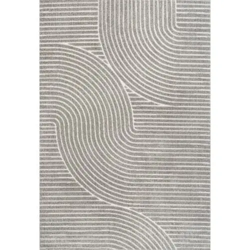 JONATHAN Y Hallie High-low Minimalist Curve Geometric Indoor/outdoor Area Rug - Gray/ivory
