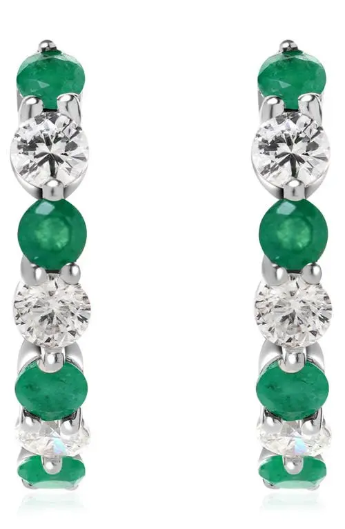 VALANI ATELIER Emerald & Diamond Hoop Earrings