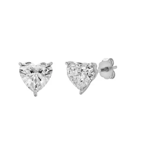 LUVMYJEWELRY Felicity Lab Grown Diamond Solitaire Earrings - 14k White Gold
