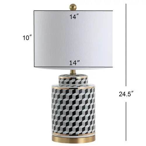 JONATHAN Y Ellie Tumbling Block Ceramic/metal Led Table Lamp