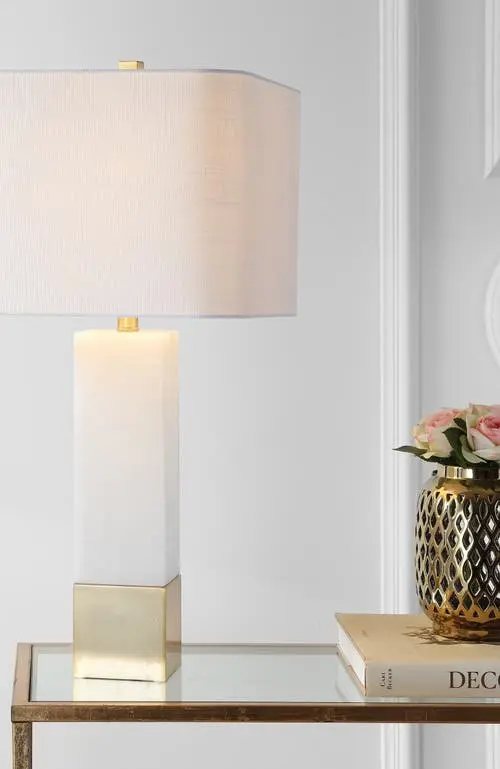 JONATHAN Y Jeffrey Metal/marble Led Table Lamp