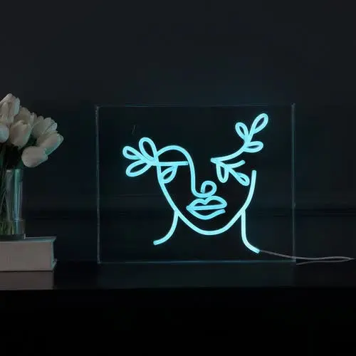 JONATHAN Y Teary Contemporary Glam Acrylic Box Usb Operated Led Neon Light - Blue