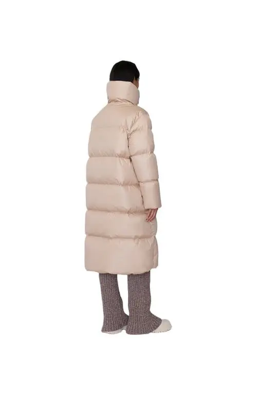 QUARTZ CO. Gisele Long Down Puffer Jacket - Sand Beige