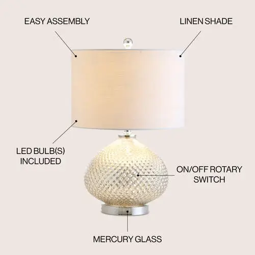 JONATHAN Y Ames Led Glass Table Lamp