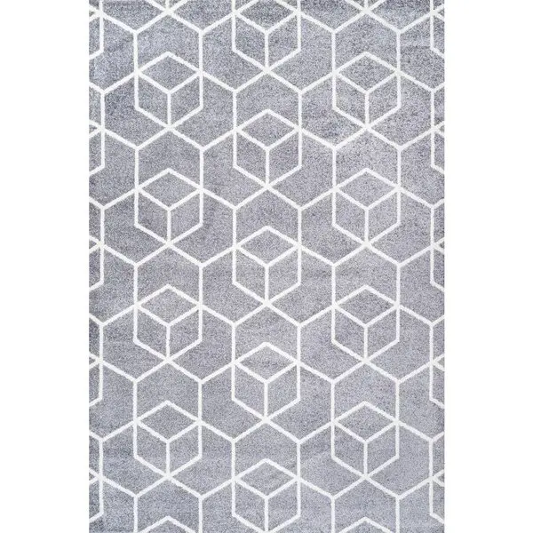 JONATHAN Y Tumbling Blocks Modern Geometric Area Rug - Coral