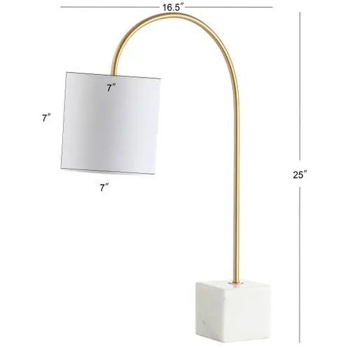 JONATHAN Y Fisher Marble/brass Led Table Lamp
