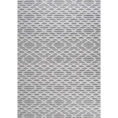 JONATHAN Y Ararat High-low Pile Moroccan Diamond Modern Indoor/outdoor Area Rug - Black/ivory