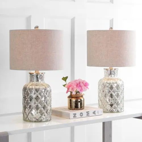 JONATHAN Y Alvord Led Glass Table Lamp