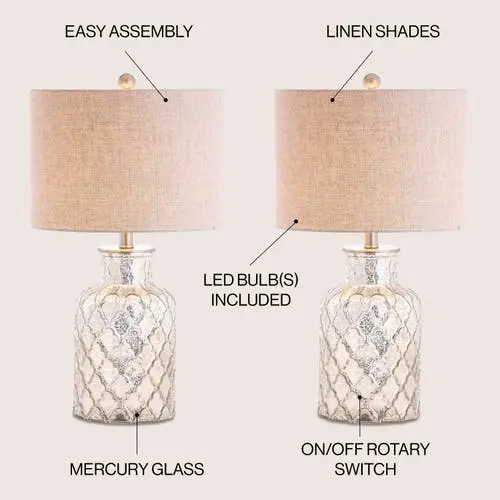JONATHAN Y Alvord Led Glass Table Lamp