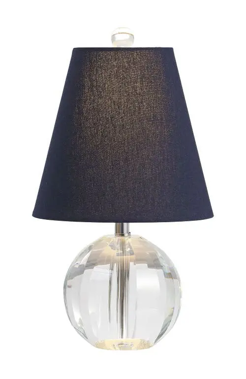 JONATHAN Y Goddard 16" Crystal Ball/metal Led Table Lamp - Clear/navy