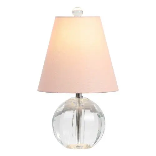 JONATHAN Y Goddard 16" Crystal Ball/metal Led Table Lamp - Clear/pink