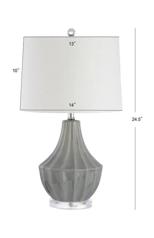 JONATHAN Y Tate Ceramic Led Table Lamp - Gray