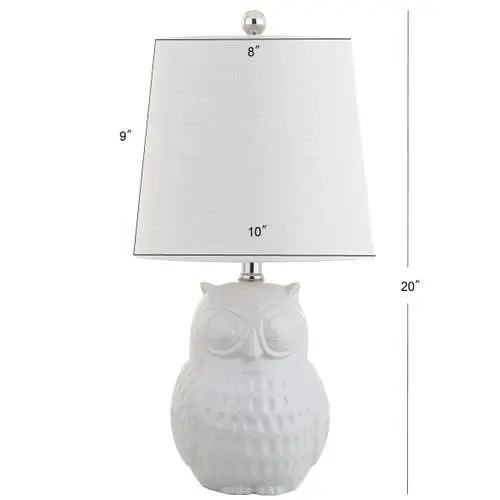 JONATHAN Y Hoot Ceramic Mini Led Table Lamp