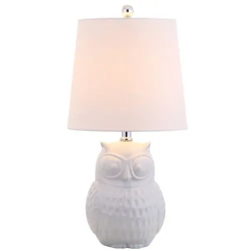 JONATHAN Y Hoot Ceramic Mini Led Table Lamp