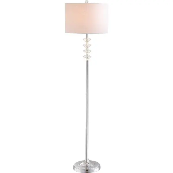 JONATHAN Y Mia Crystal/metal Led Floor Lamp - Clear/ Chrome