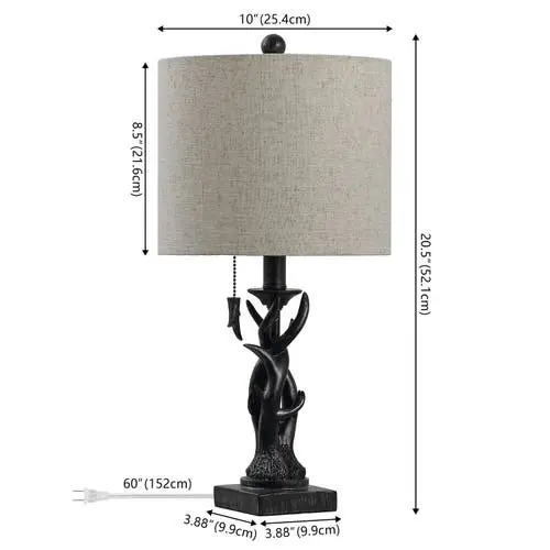 JONATHAN Y Gaston Resin Mini Led Table Lamp - Antique Black