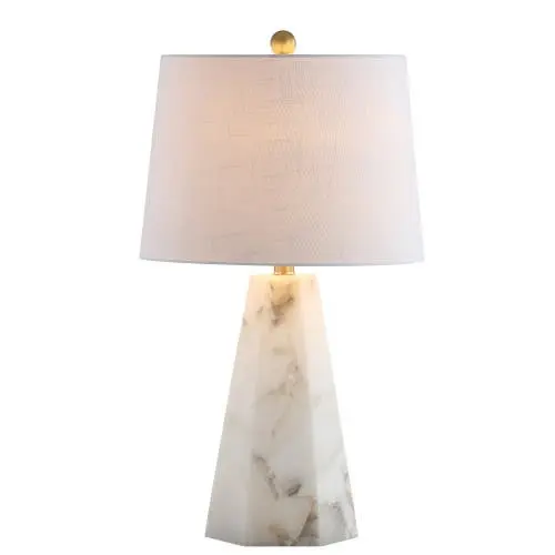 JONATHAN Y Xio Alabaster Led Table Lamp - White