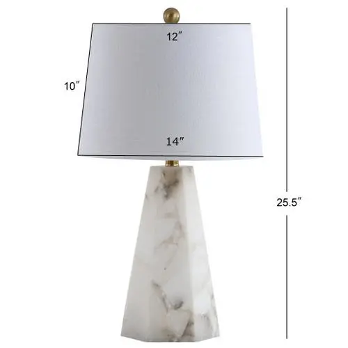 JONATHAN Y Xio Alabaster Led Table Lamp - White