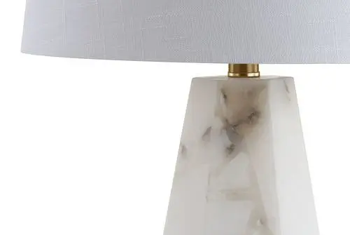 JONATHAN Y Xio Alabaster Led Table Lamp - White
