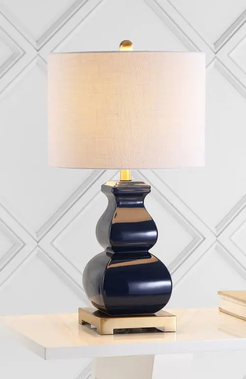 JONATHAN Y Vienna Ceramic Led Table Lamp - Navy