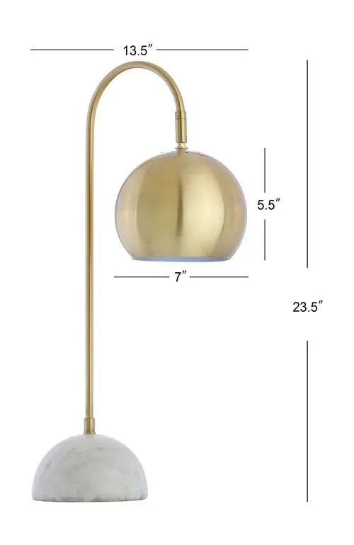 JONATHAN Y Stephen Metal/marble Led Table Lamp