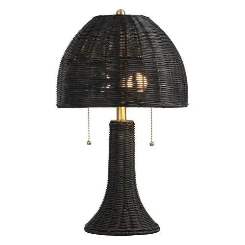 JONATHAN Y Joanie Bohemian Rustic Iron Led Table Lamp - Black/brass Gold