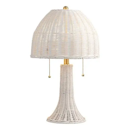 JONATHAN Y Joanie Bohemian Rustic Iron Led Table Lamp - White/brass Gold