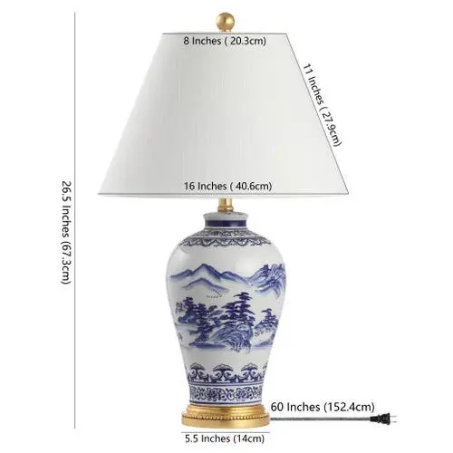 JONATHAN Y Zhou Ceramic/iron Traditional Cottage Led Table Lamp