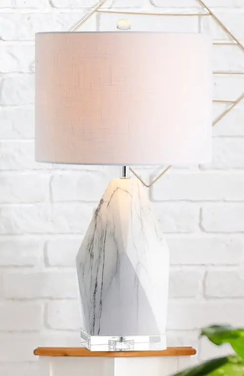 JONATHAN Y Oslo Ceramic Marble/crystal Led Table Lamp