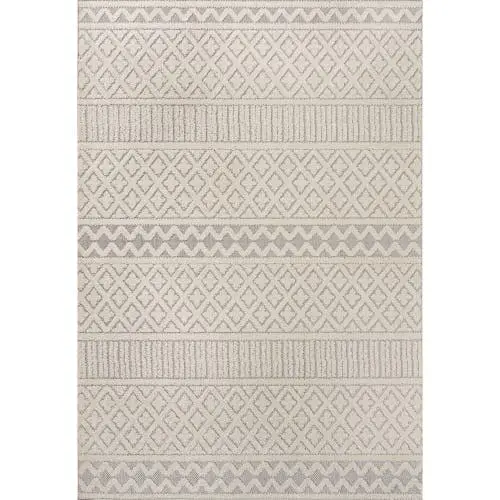 JONATHAN Y Ormond High-low Modern Trellis Geometric Indoor/outdoor Area Rug - Cream/gray