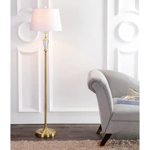 JONATHAN Y Harper Crystal / Metal Led Floor Lamp