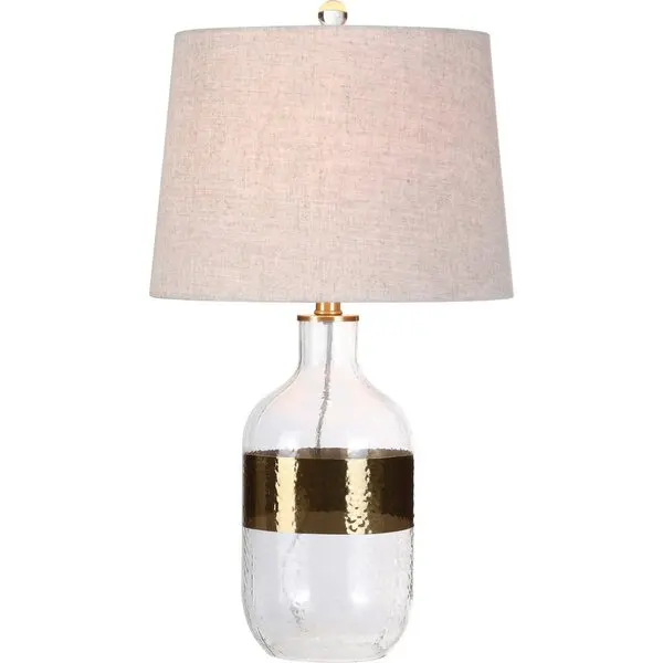 JONATHAN Y Stevens Glass Led Table Lamp - Gold/clear