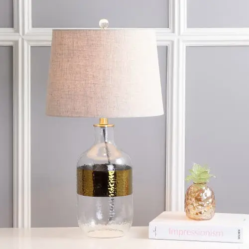 JONATHAN Y Stevens Glass Led Table Lamp