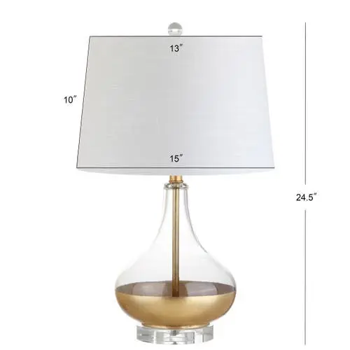 JONATHAN Y West Glass Led Table Lamp