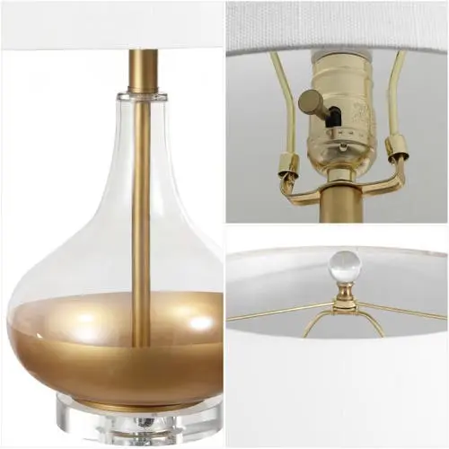 JONATHAN Y West Glass Led Table Lamp