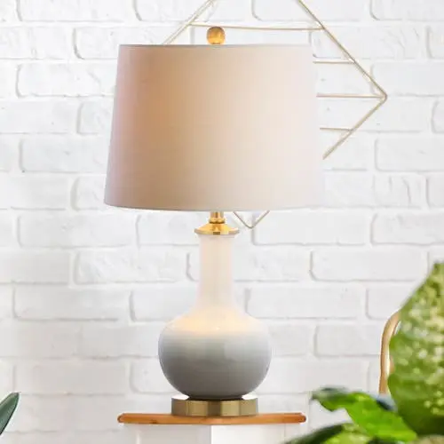 JONATHAN Y Gradient Ceramic/brass Led Table Lamp - White/gray
