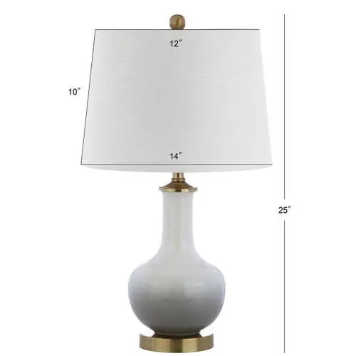 JONATHAN Y Gradient Ceramic/brass Led Table Lamp - White/gray
