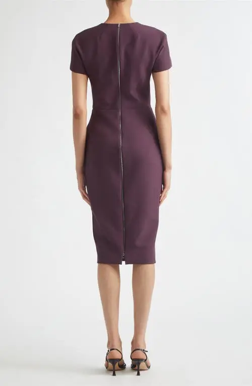 Victoria Beckham Stretch Crepe Sheath Dress - Fig