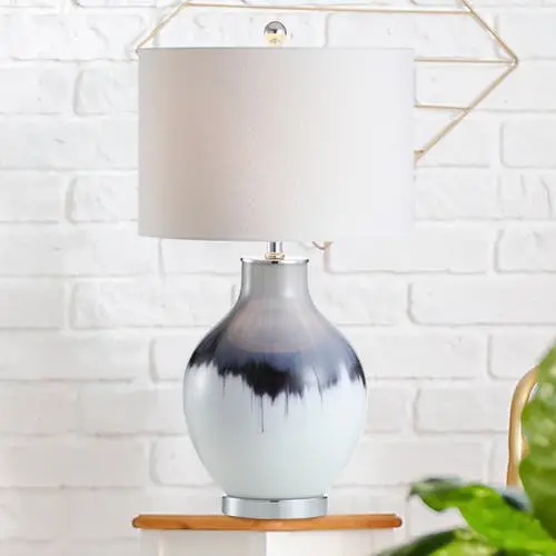 JONATHAN Y Mia Glass/metal Led Table Lamp - Blue/white