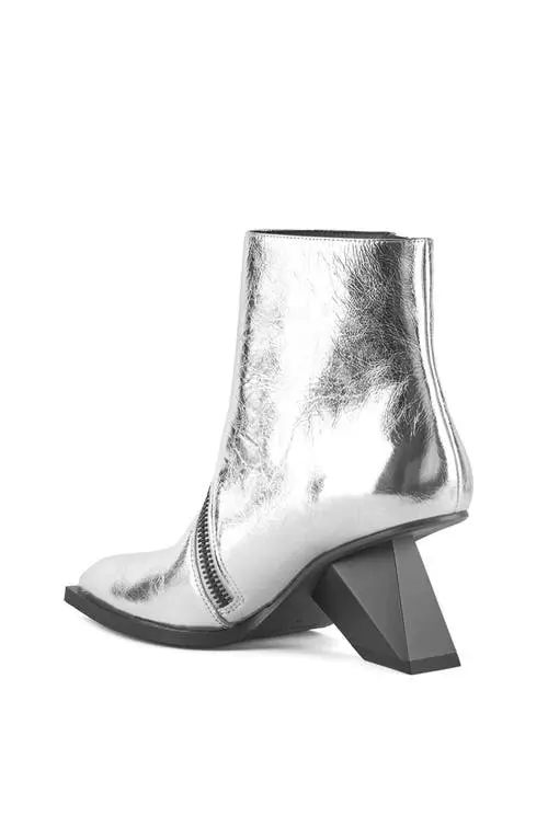 United Nude Rockit Zip Bootie - Silver