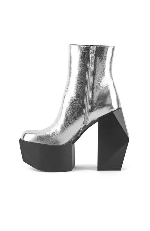 United Nude Stage Platform Boots - Silver
