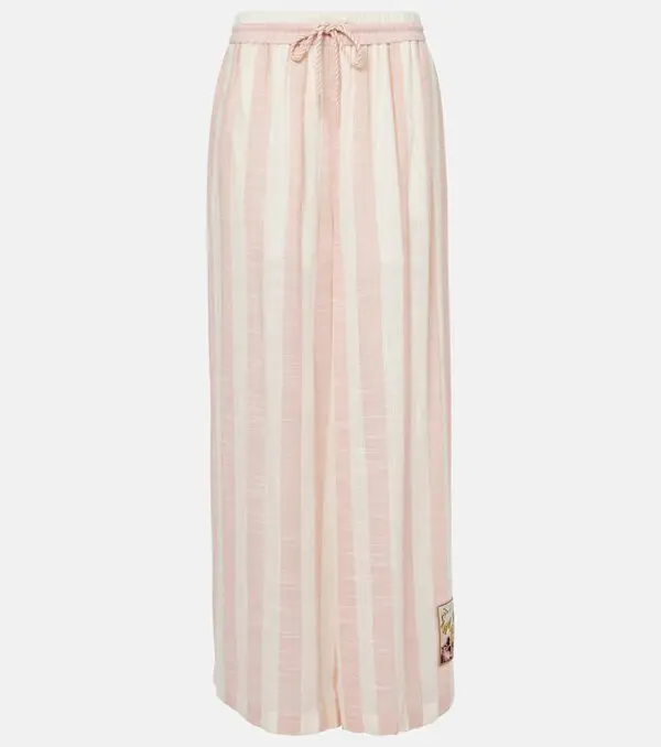 Zimmermann Acacia Striped Wide-leg Pants - Pink