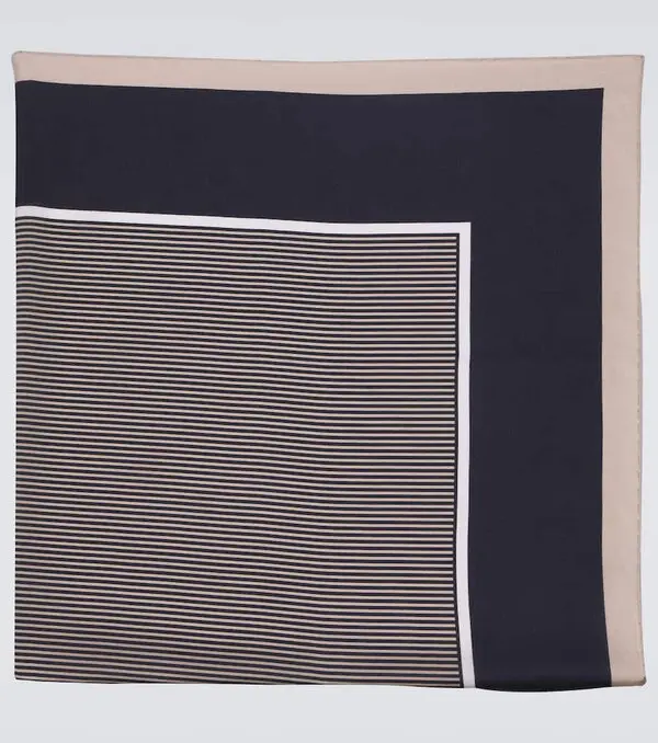 Saint Laurent Cassandre Silk Charmeuse Scarf - Blue