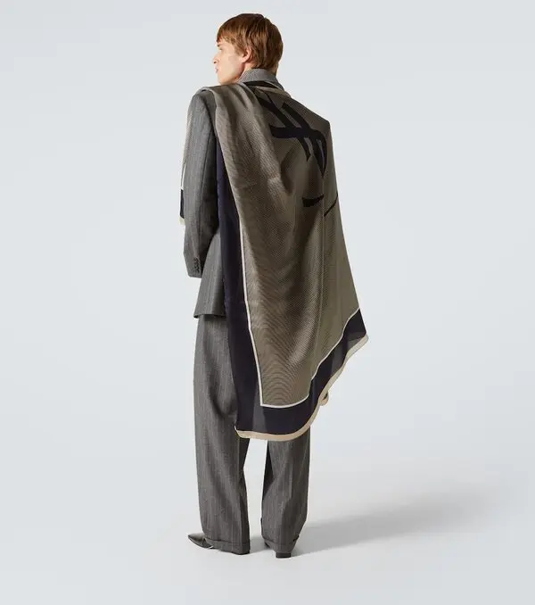 Saint Laurent Cassandre Silk Charmeuse Scarf