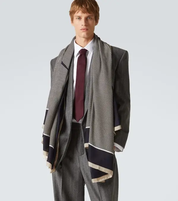 Saint Laurent Cassandre Silk Charmeuse Scarf