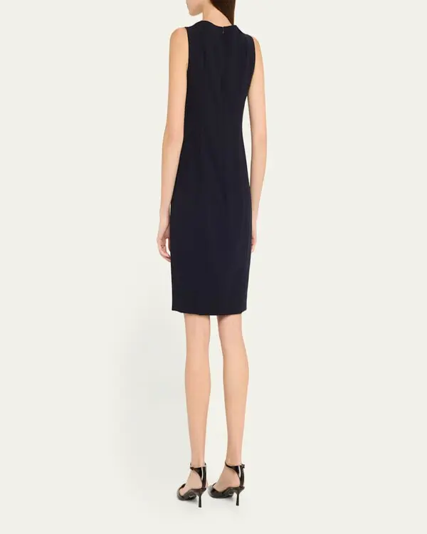 Akris Scoop Neck Wool Crepe Sheath Dress