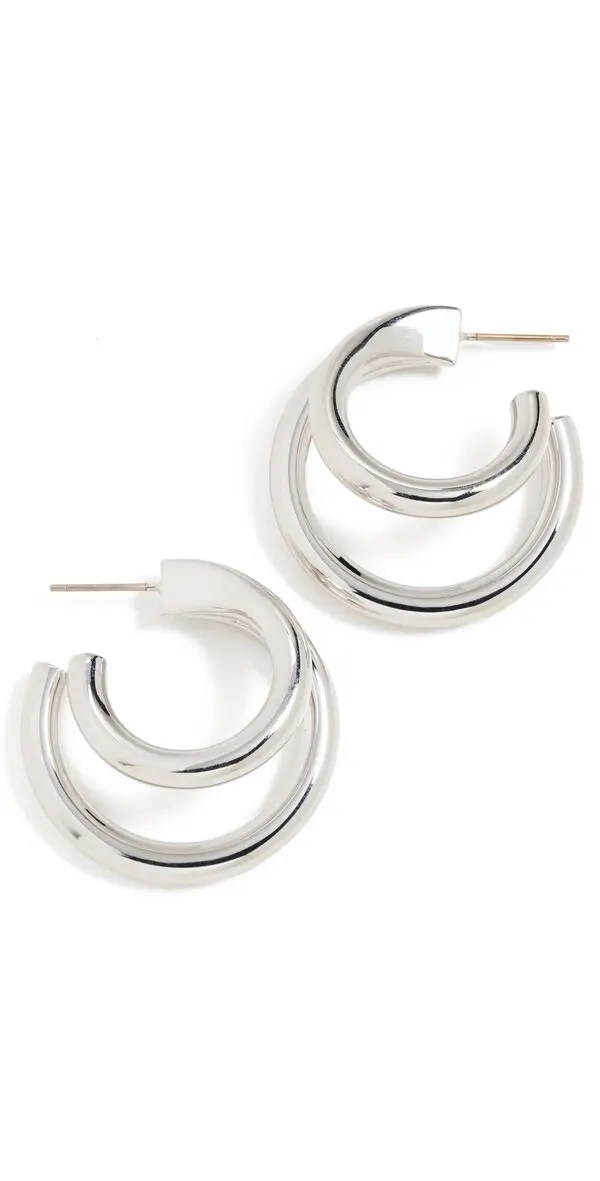 JENNIFER FISHER Double Lilly Mini Hoops - Silver