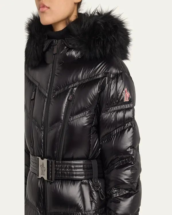 Moncler Bernis Down Ski Jacket With Shearling Trim